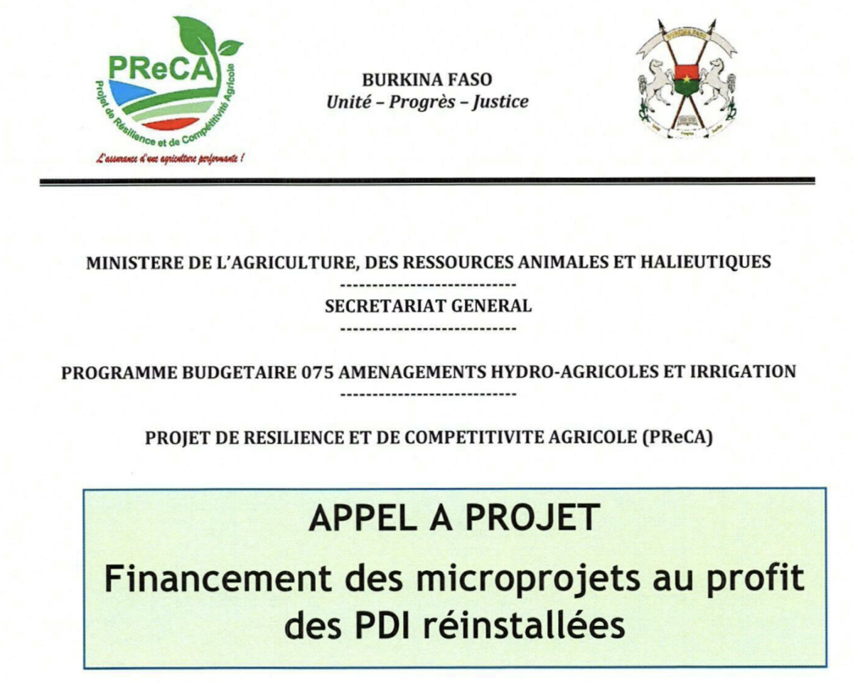 Actualités – Projet de Résilience et de Compétitivité Agricole (PReCA)